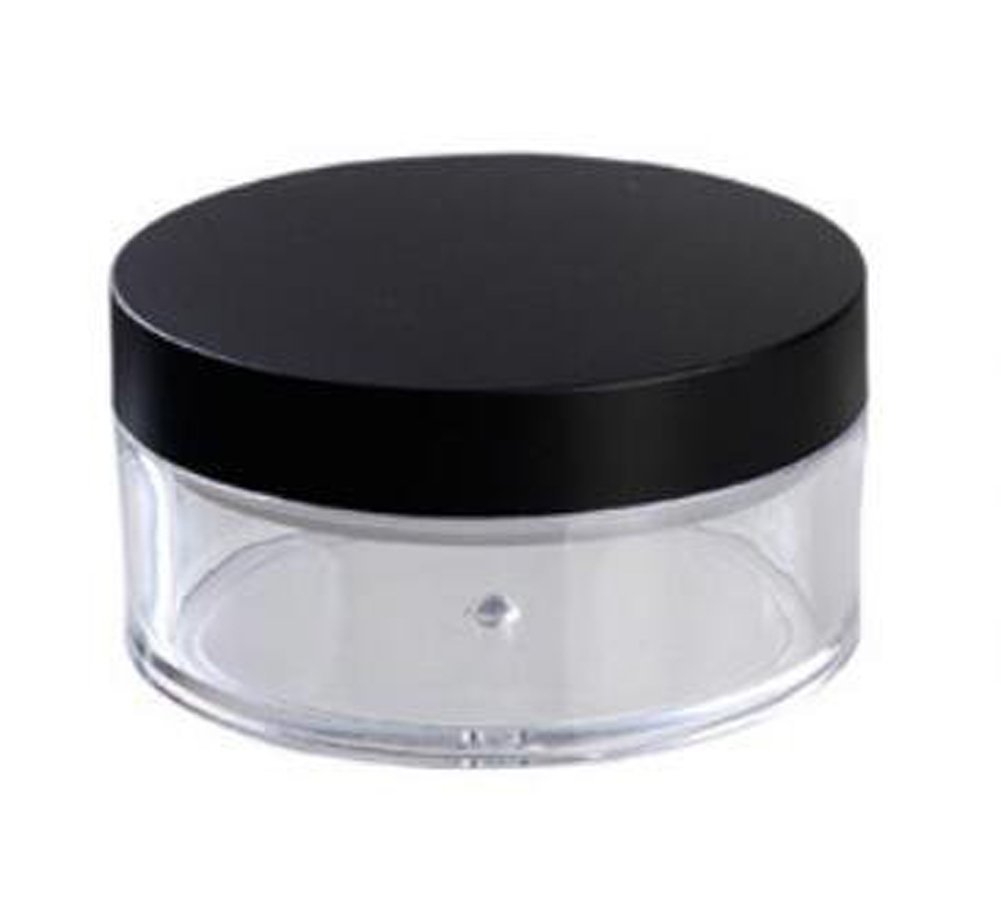 Teensery 2 Pcs 50G 50ml Plastic Empty Powder Puff Case Face Powder Blusher Makeup Cosmetic Jars Containers With Sifter Lids