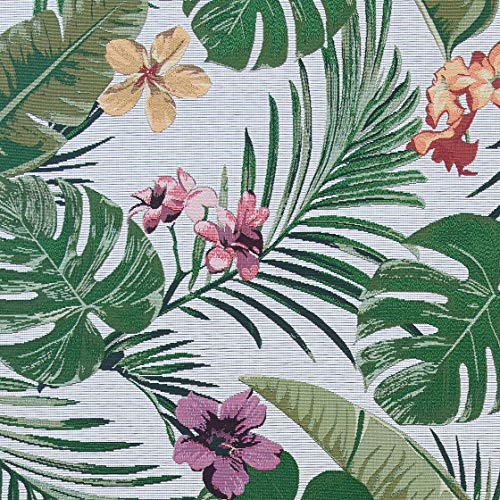 Couristan Dolce Flowering Fern Ivory-Hunter Green Indoor/Outdoor Area Rug, 5'3" x 7'6"