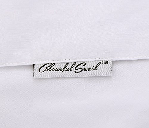 Colourful Snail 100-Percent Cotton Duvet Cover Set, Hidden Zipper Closure, Ultra Soft, Durable and Fade Resistant, Queen/Full, White