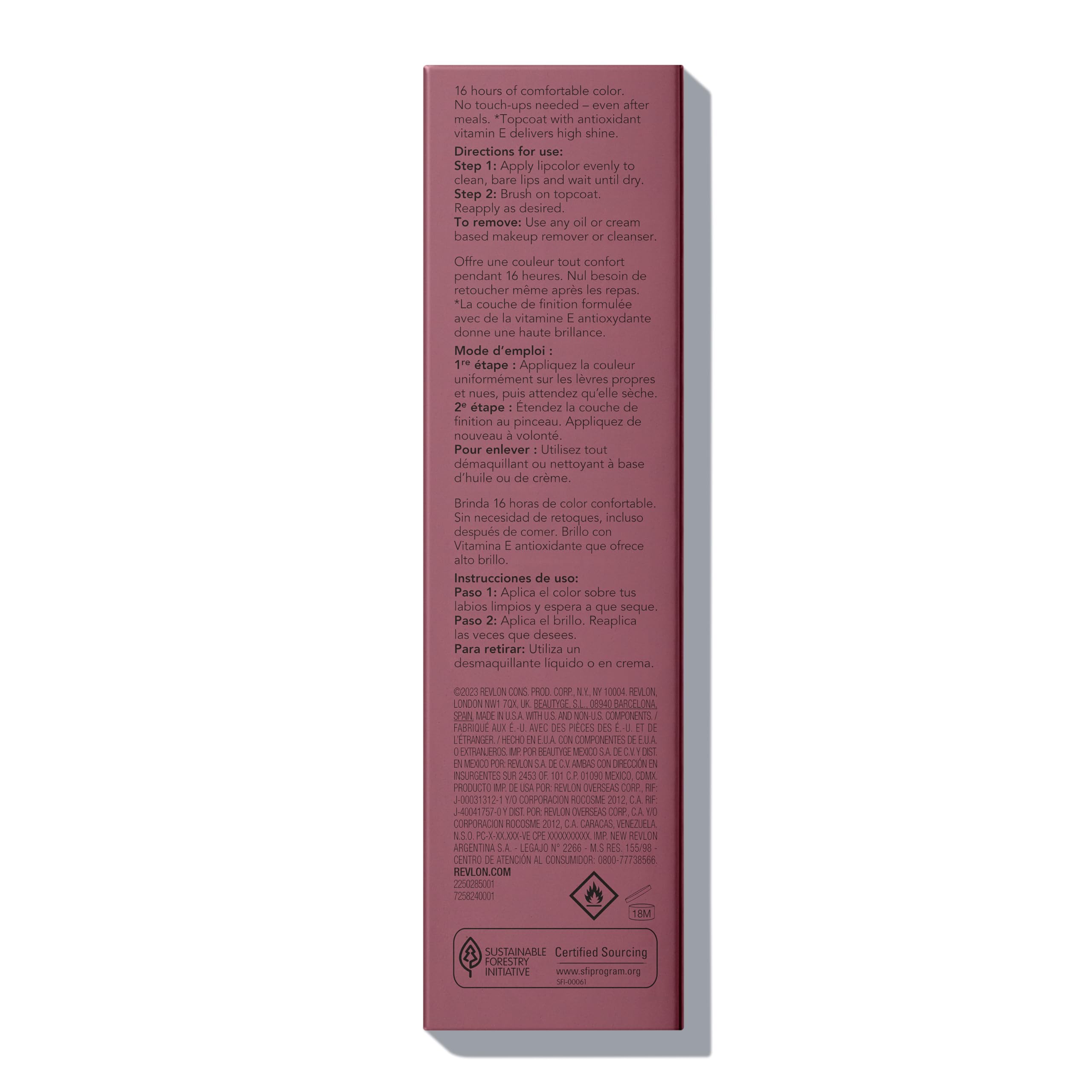 Revlon Liquid Lipstick with Clear Lip Gloss, ColorStay Overtime Lipcolor, Dual Ended with Vitamin E, 370 Everlasting Rum, 0.07 Fl Oz
