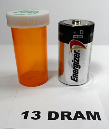 Plastic Prescription Vials/Bottles 50 Pack w/Caps Larger 13 Dram Size-New