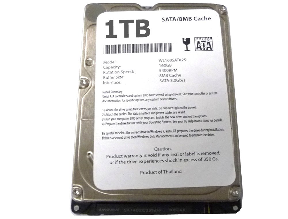Generic 1TB 1000GB 2.5 Inch (9.5mm)Sata Laptop Internal Hard drive 5400 RPM For Laptop/Mac/PS3 (1TB)