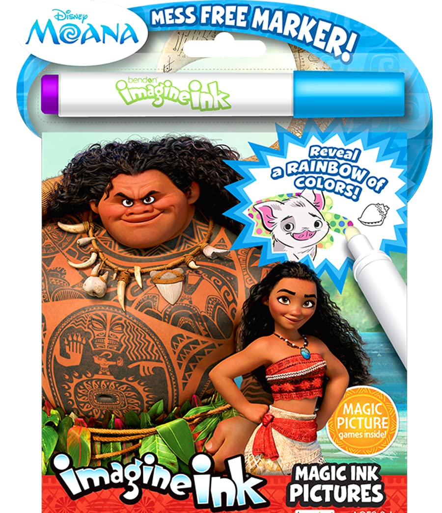 Imagine Ink Magic Pictures Coloring Activity Books Set - Moana, Trolls World Tour & Frozen II