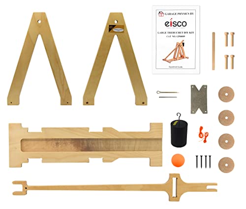 Premium Large Trebuchet DIY Kit - 21" Beam Arm Launches up to 30 Feet! - STEM Learning - Explore Gravitational Potential Energy, Projectile Motion & Energy Transformation - Garage Physics by Eisco
