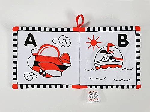 Genius Baby Toys | Brilliant Beginnings Infant Toys Gift Set and Bundle, 6 ct Includes Teether, Rattle, Jingle Ball, Rattle Booties, Cloth Book and Flashcards