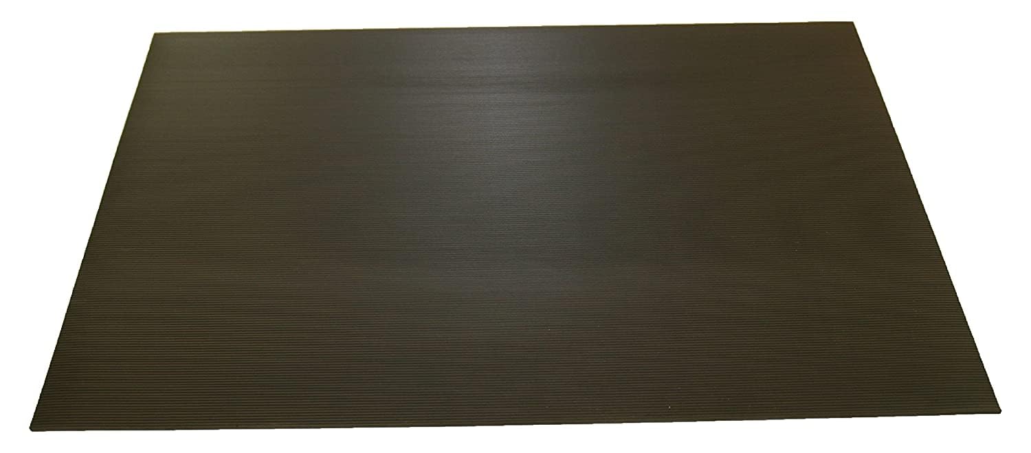 Rhino Dielectric, Non-Conductive, Insulating Switchboard Mat, Class 2, 3' x 5' x 1/4" Thick, ASTM D178, Color; Solid Black, Corrugated Surface