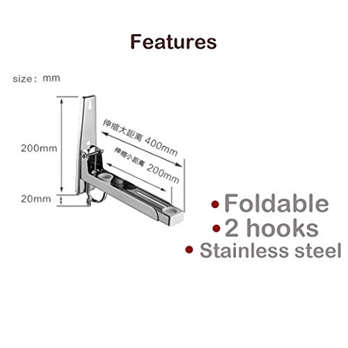 MOTONG Stainless Steel Microwave Oven Wall Mount Stand Holder Shelf with Removable Hook