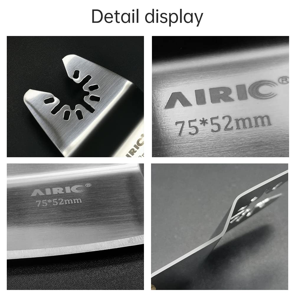 AIRIC Universal Rigid Scrapers 6pcs Kit, Tapered Scrapers and usual Scraper Multitool Blades, Compatible with Dewalt Fein Multimaster Porter Cable Black&Decker Dremel Rockwell etc. 1YQG6K