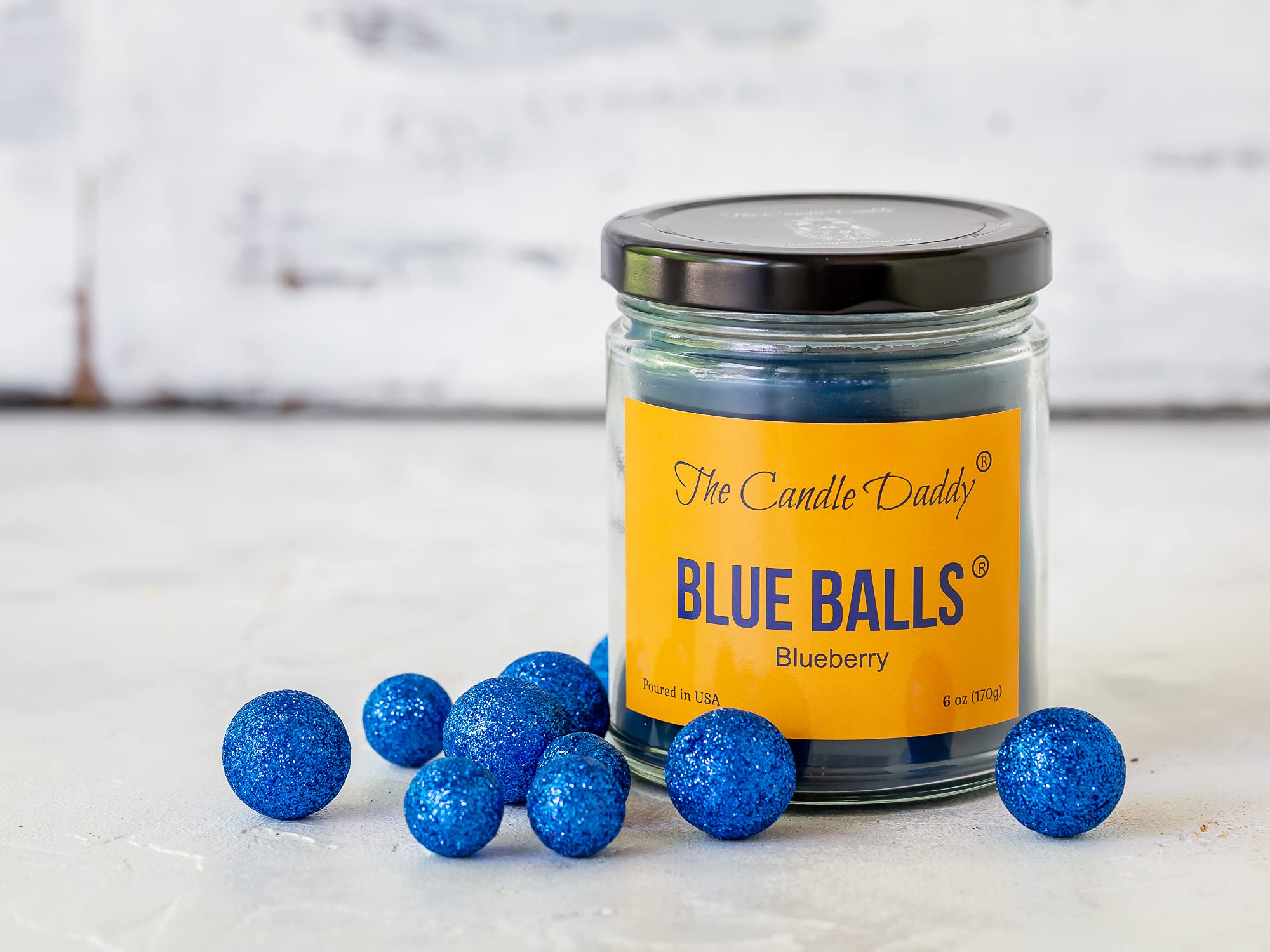 Blue Balls - Blueberry Scented Candle - Funny- 6 Ounce Jar Candle