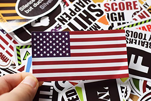 Big100pcs Pack Funny Hard Hat Stickers for Tool Box Helmet, Vinyl Sticker for Men Construction Welding Union Military Ironworker Lineman Oilfield Electrician Pipeliner Ibew - American Patriotic Decals