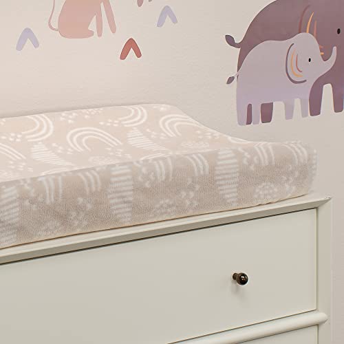 Lambs & Ivy Baby Noah Rainbow Soft Baby Changing Pad Cover - Taupe
