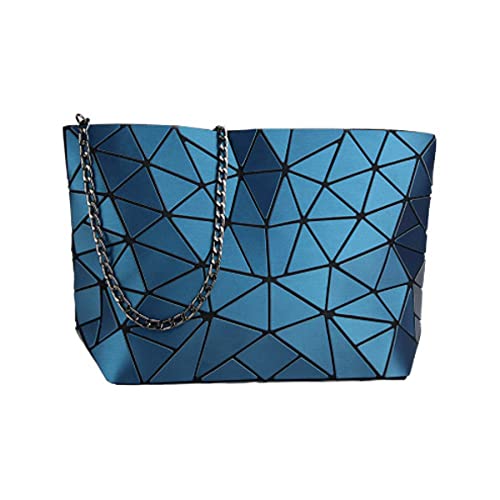 Geometric Matte Crossbody Bags for Women (Blue)