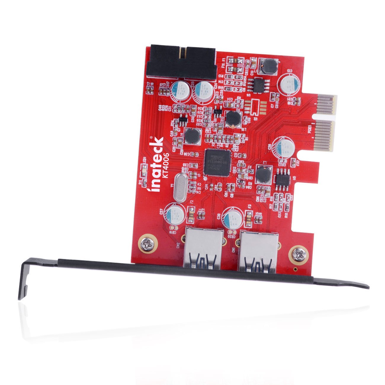 Inateck 2 Port PCIe USB 3.0 Card with Internal USB 3.0 20-Pin Connector - Expand Another Two USB 3.0 Ports, Compatible Mac Pro, No Additional Power Connection Needed
