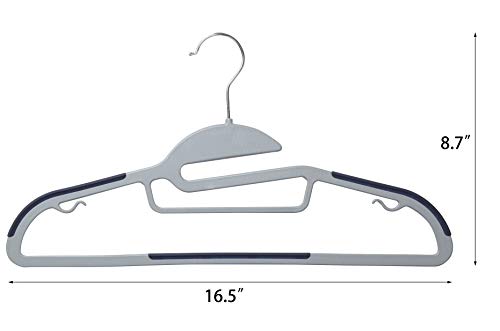 Finnhomy 50 Pack Plastic Hangers, Durable Clothes Hangers with Non-Slip Pads, Space Saving Easy Slide Clothes Hanger for Closet, Great for Shirts, Pants, Scarves, Strong Enough for Coat