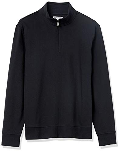 Amazon Essentials Men's Lightweight French Terry Quarter-Zip Mock Neck Sweatshirt, Black, XX-Large