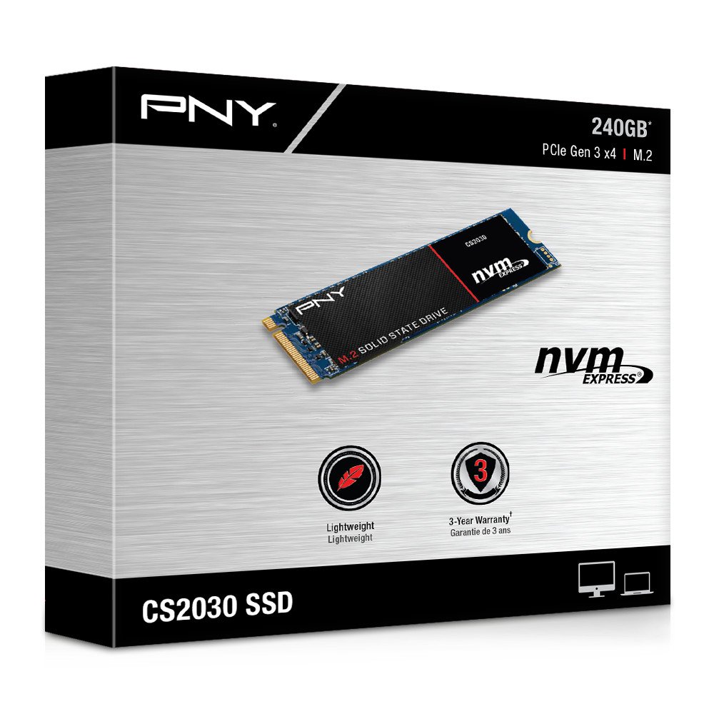 PNY CS2030 2280" 240GB M.2 2280 PCIe Nvme Internal Solid State Drive (SSD) (M280CS2030-240-RB)