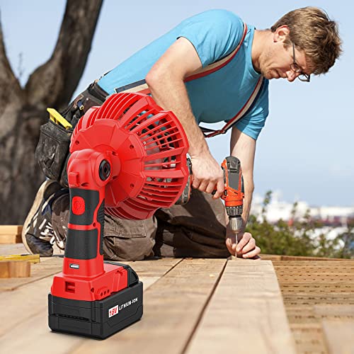 Hipoke Cordless Portable Fan Powered by Milwaukee M18 18V Lithium-ion Battery, Handheld Fan with 9W LED Light, USB Port, Rechargeable fan for Camping Tent Office Travel, Milwaukee Tools Summer Gift