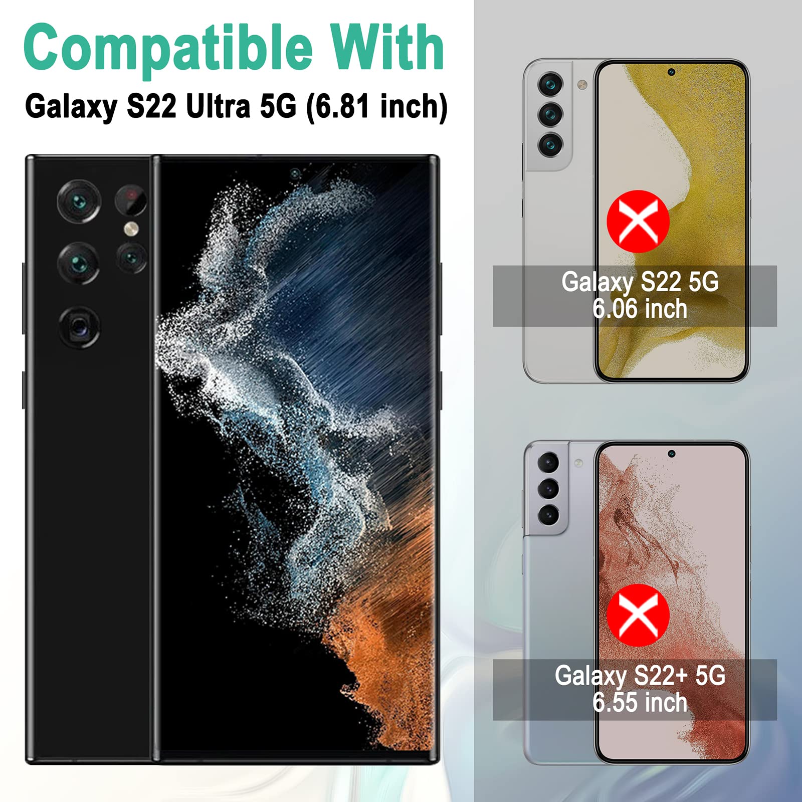 AACL Galaxy S22 Ultra Screen Protector Tempered Glass for Samsung Galaxy S22 Ultra 5G,6.8 Inch [Fingerprint Unlock][Anti-Scratch][2 Pack]-[fingerprint area obvious] Case Friendly