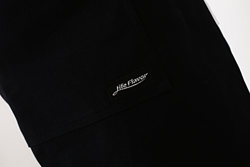 Life Flavor Heavy Duty Canvas Work Apron,Tool Pockets, Back Straps Adjustable(black)