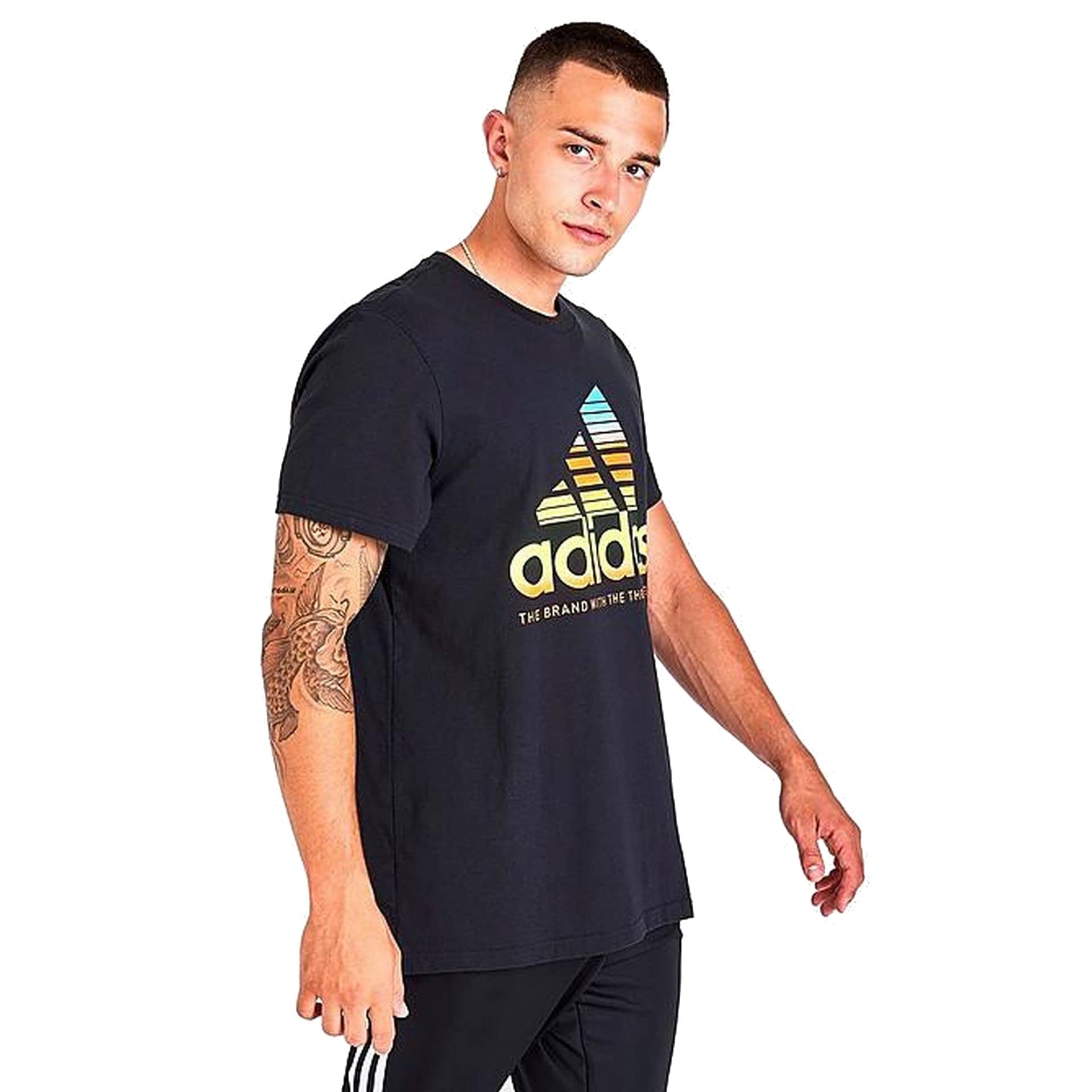 adidas Men's Badge of Sport Gradient Graphic T-Shirt (X-Large, Black)