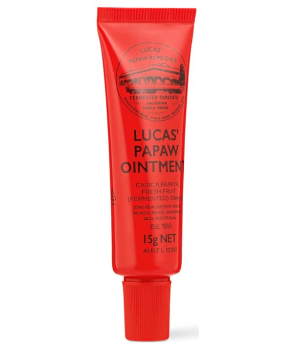 Lucas Papaw Ointment 15G (With Lip Applicator) | Best Paw Paw Cream for Chapped Lips, Minor Burns, Sunburn, Cuts, Insect Bites and Diaper Rash