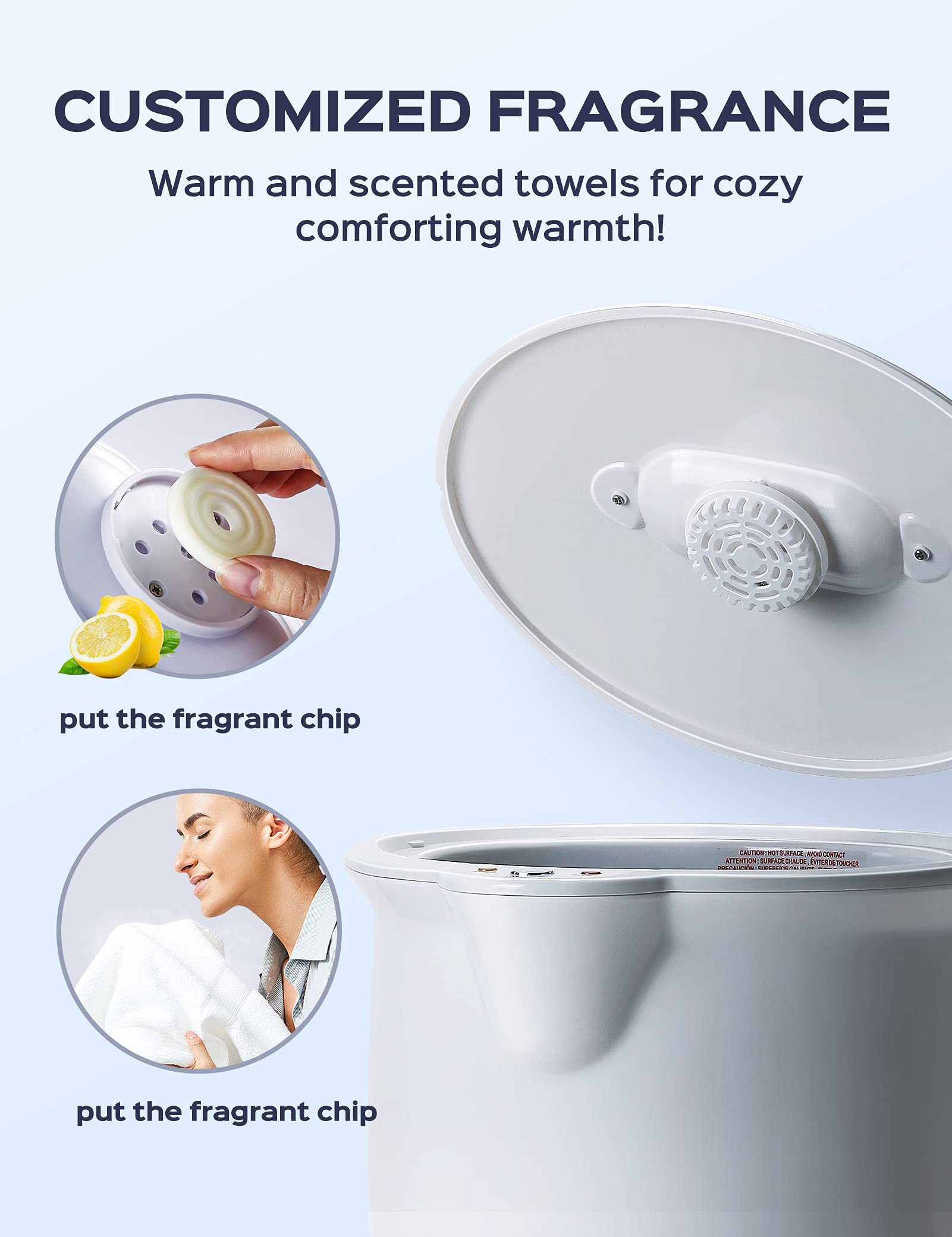 Deeroll Towel Warmer, Luxury Towel Warmer Bucket with Aromatherapy, Extra-large Towel Warmer for Relaxation & Home Spa, Auto Shut Off, Fits Up to Two 40"X70" Oversized Towels, Bathrobes, Blankets