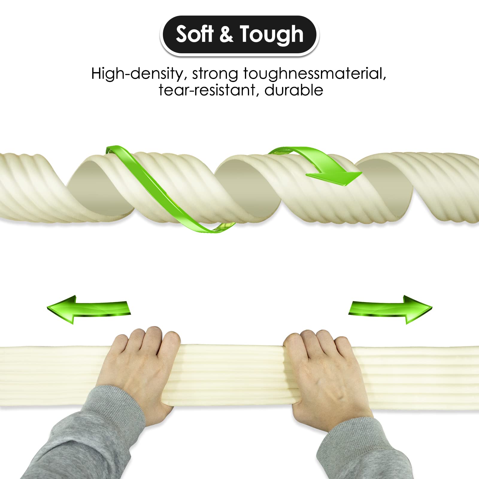 Baby Proofing 16.4ft Edge Corner Protector with 3M Strong Adhesive Double Sided Tape, Extra-Wide Soft Safety Guards Proof Foam Padding Furniture Bumper or Table, Fireplace, Sharp Edge, Cream