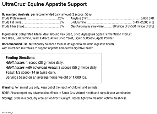 UltraCruz Equine Appetite Booster Supplement for Horses, 4 lb, Pellet (32 Day Supply)