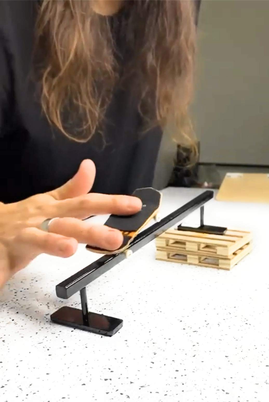 EMA Ramps Professional Fingerboard Flat Rail 100% Solid Steel Making it The Most Realistic Fingerboard Obstacles on The Market to be Used with Fingerboard Decks Fingerboard Ramps Fingerboard Parks