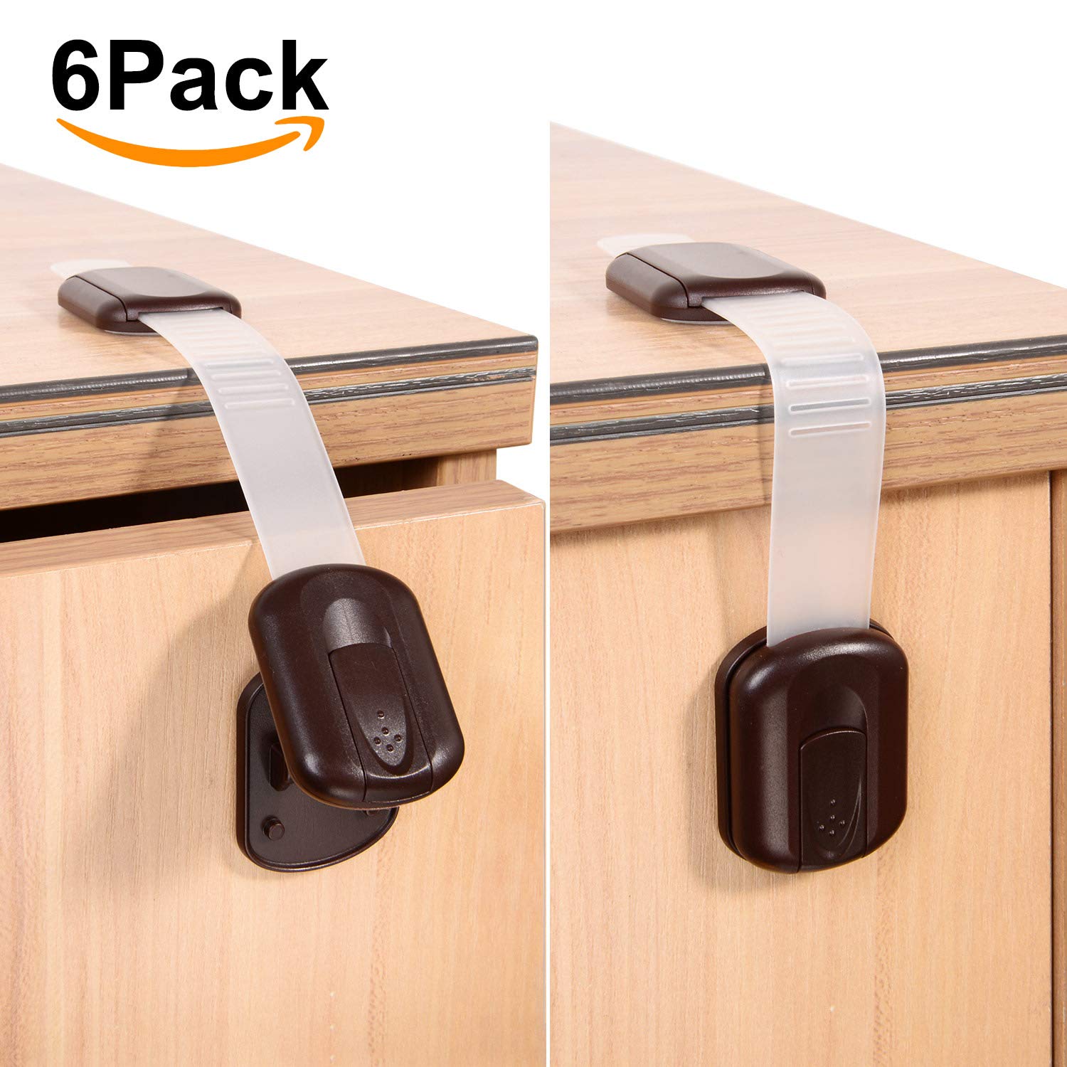 Baby Proofing Cabinet Lock, 6 Pack Baby Safety Cabinet Locks with Adjustable Strap and Latch for Cabinet Cupboard Drawer Doors, Super Safety Lock