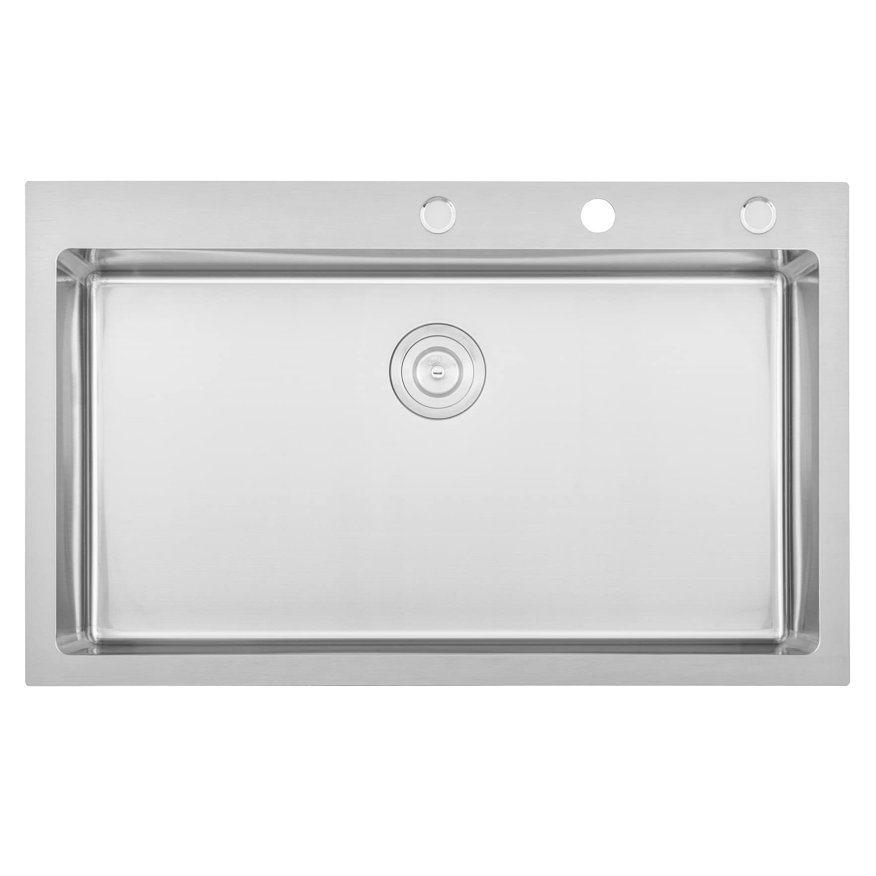 CozyBlock 36 Inches 16-Gauge Stainless Steel Topmount Drop-in Single Bowl Kitchen Sink in Brushed Stainless Steel Finish with Strainer