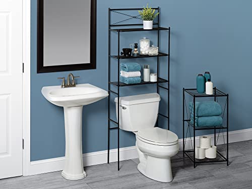 Zenna Home Floor Stand, Black Cross-Style