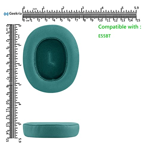 Geekria QuickFit Replacement Ear Pads for JBL E55BT Headphones Ear Cushions, Headset Earpads, Ear Cups Cover Repair Parts (Green)