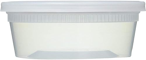 Mr. Miracle Deli Containers with Lids - 15 Pack of 8 oz Clear Airtight Reusable Plastic Food and Multi-Purpose Containers - Microwave, Freezer, and Dishwasher Safe