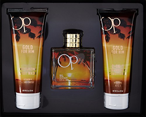 Ocean Pacific Gold 3 Piece Eau De Toilette Gift Set for Him
