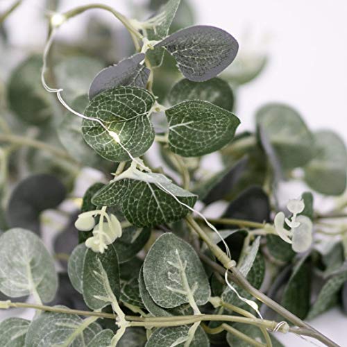 ANCHORED DECOR Artificial Eucalyptus Garland Vine comes with Fairy Led Lights Wedding Backdrop Arch Wall Decor Home Garden Greenery Garland Eucalyptus Leaves