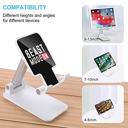 Beast Mode On Foldable Desktop Cell Phone Holder Portable Adjustable Stand for Travel Desk Accessories