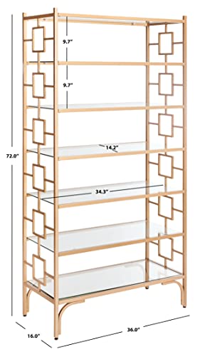 Safavieh Home Collection Brooklyn 7 Tier Etagere, Gold and Clear