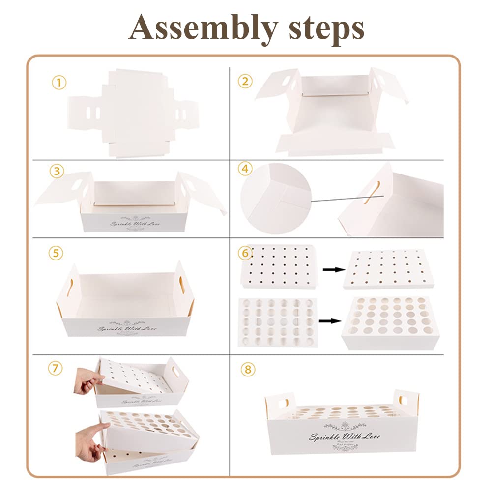 Bekecidi 30 Pieces biodegradable confetti Cones and Stand Tray Paper Cone Box 30 Holes Suitable Placing Dried Flower Petals Confetti for Wedding, Engagement, Party, Birthday (White)