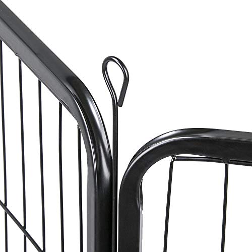 Yaheetech Foldable Pet Pen Playpen Play Yard - 32 inch 18 Panel Portable Small Animal Playpen Metal Exercise Barrier Fence w/Door Outdoor Indoor Black