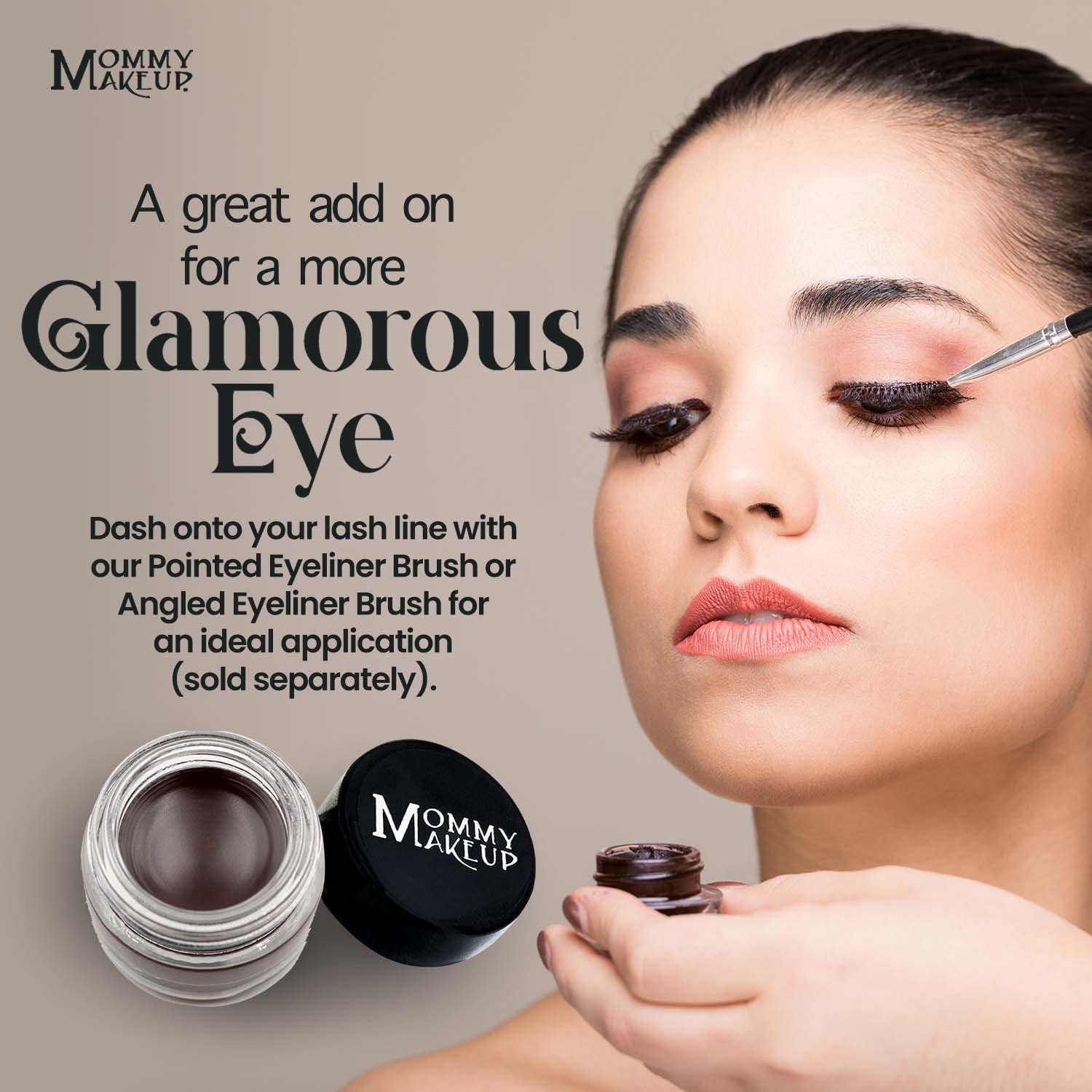 Mommy Makeup Waterproof Stay Put Gel Eyeliner Pot with Semi Permanent Micropigments - Long Lasting, Highly Pigmented Eye Liner, 0.14 oz (Chocolate Kiss)