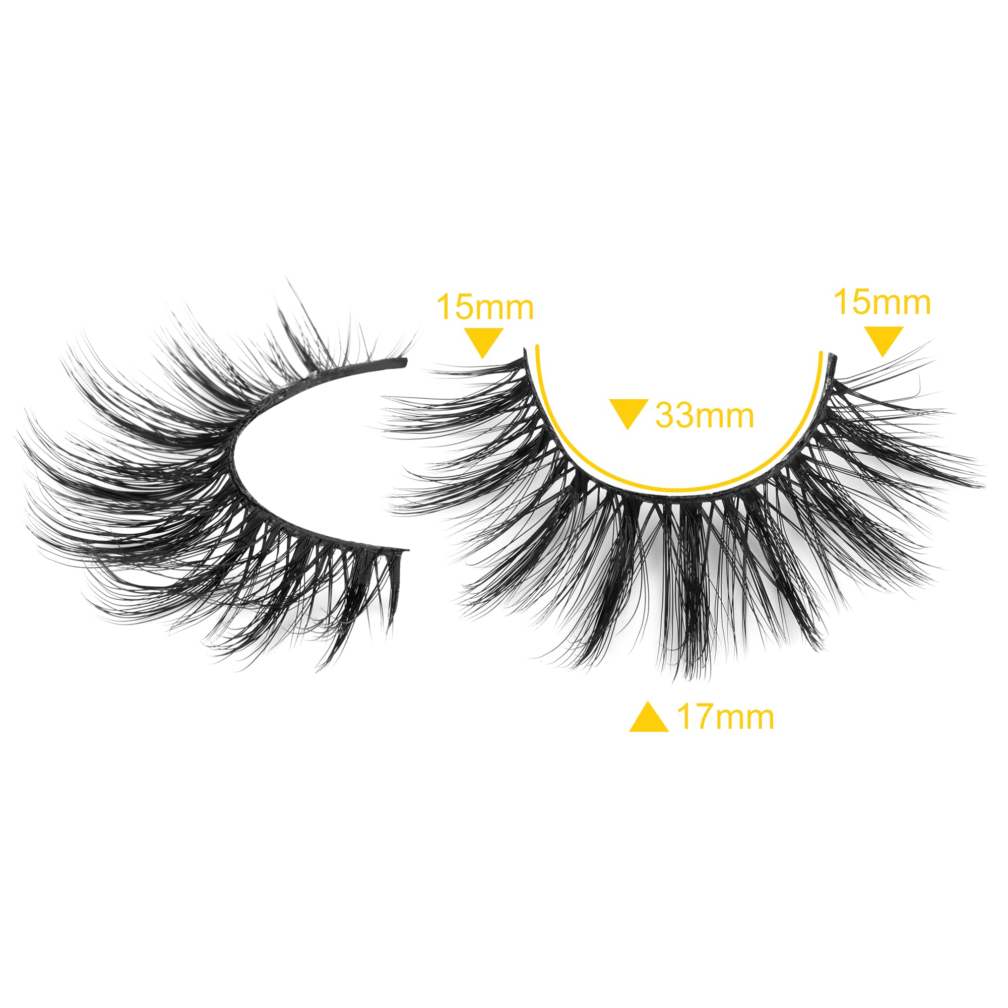 ALICROWN Fluffy Mink Lashes, Faux Eyelashes 3D Volume Lashes Pack Handmade Dramatic Thick Crossed Fake Eyelashes Soft Reusable 10 Pairs
