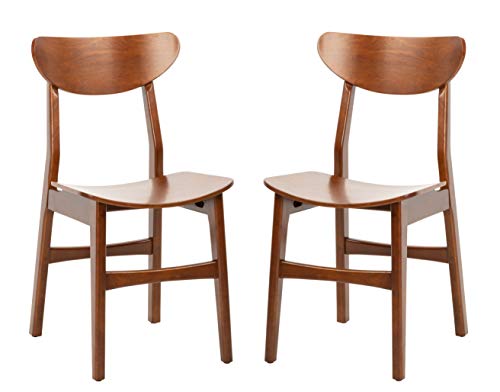 Safavieh Home Lucca Retro Walnut Dining Chair, Set of 2
