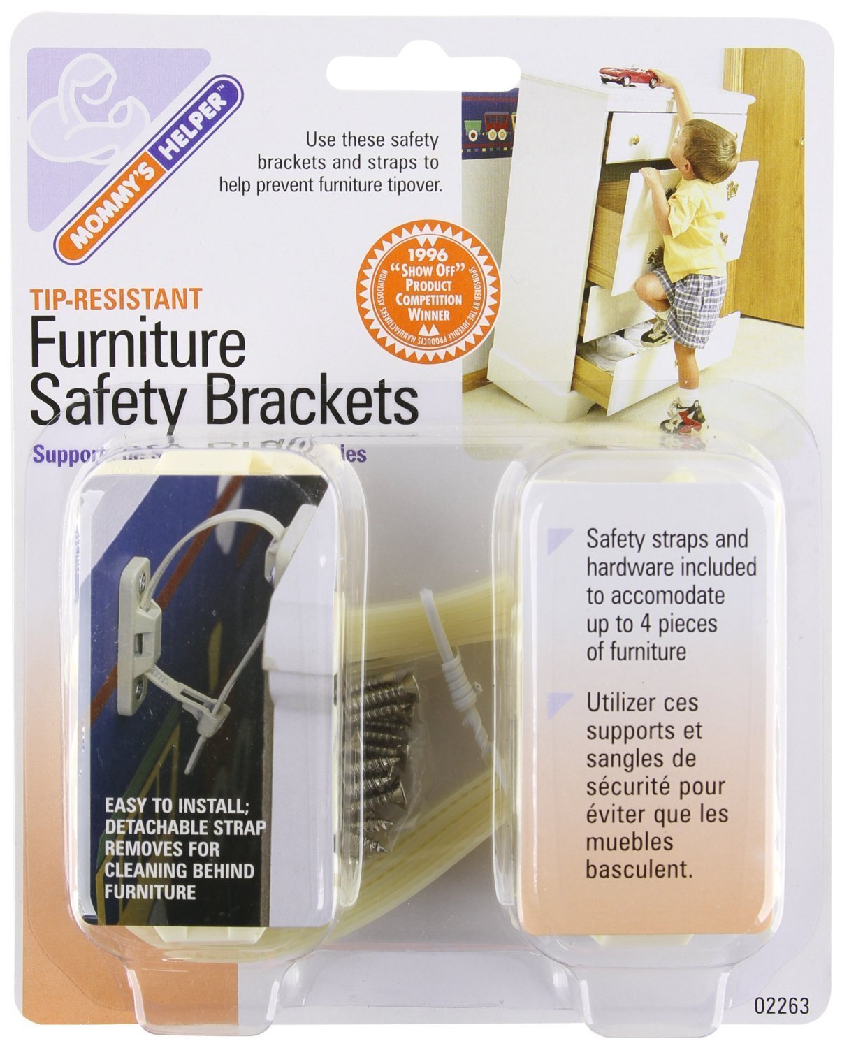 Mommy's Helper - Tip Resistant Furniture Safety Brackets, (2 Pack)