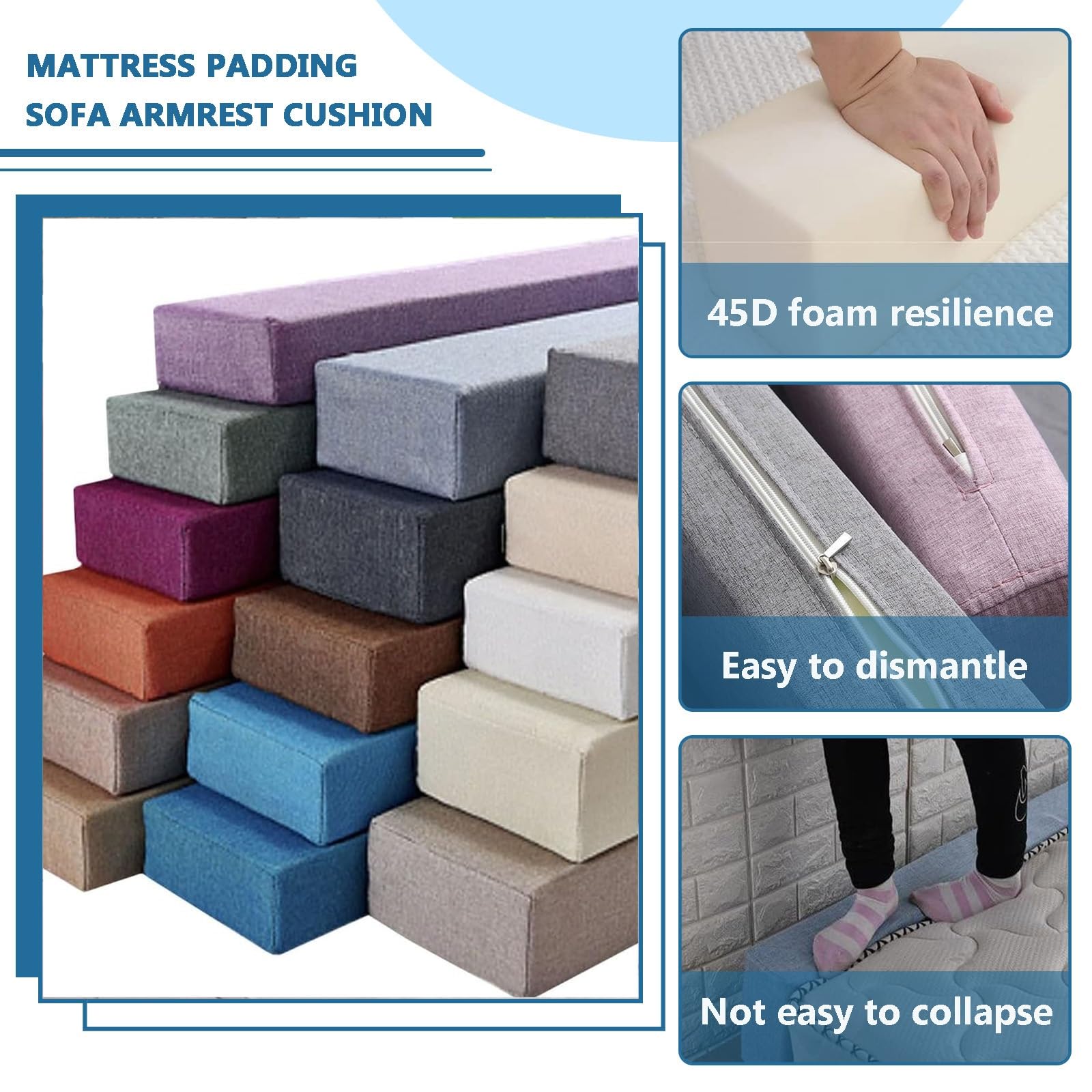 Bed Gap Filler,Mattress Space Filler, Mattress Extender,Close Gap Between Mattress and Headboard or Wall, for Twin/Full/Queen/King Bed, Removable and Washable Cover(E,100x8x15cm/39x3x6in)
