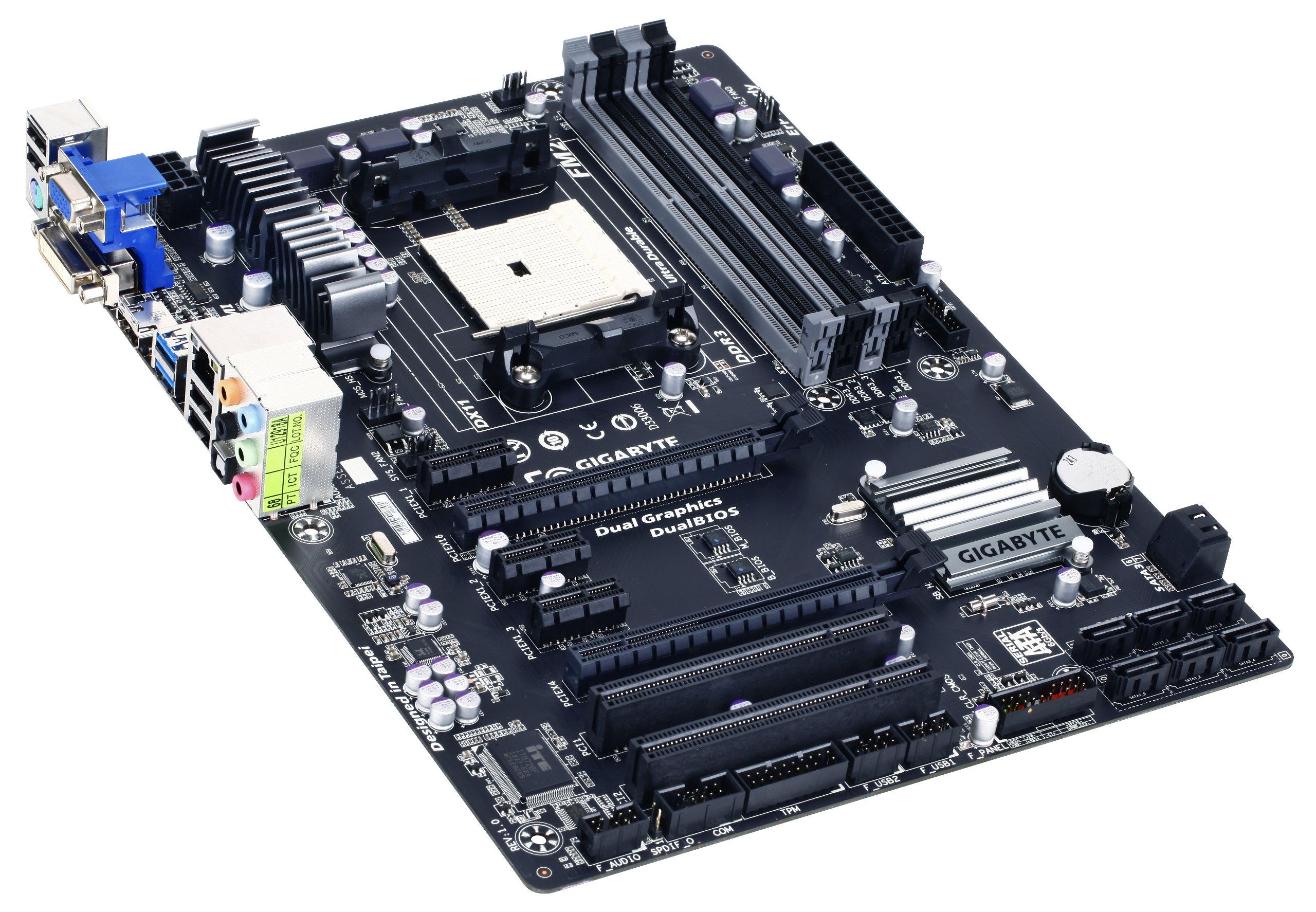 Gigabyte FM2 AMD A85X DDR3 1800 (Hudson D4) HDMI SATA 6Gb/s USB 3.0 ATX AMD Motherboard with UEFI BIOS GA-F2A85X-D3H
