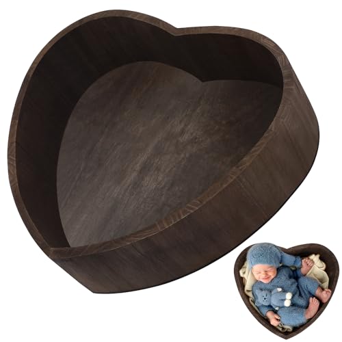 Bed Heart Small Photo Shaped Wooden Posing Newborn Photograph Photographer Heart-shaped Prop