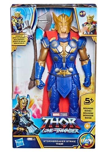 Marvel Studios’ Thor: Love and Thunder Stormbreaker Strike Thor Toy, 12-Inch-Scale Electronic Action Figure, Toys for Kids Ages 4 and Up