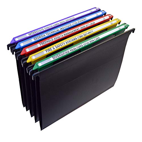 Ultimate Office MagniFile Hanging File Folders V Base Letter Size with 11 inch Magnified Indexes That Double The Size of Your File Titles to Find Files Fast. (Set of 5 Assorted)