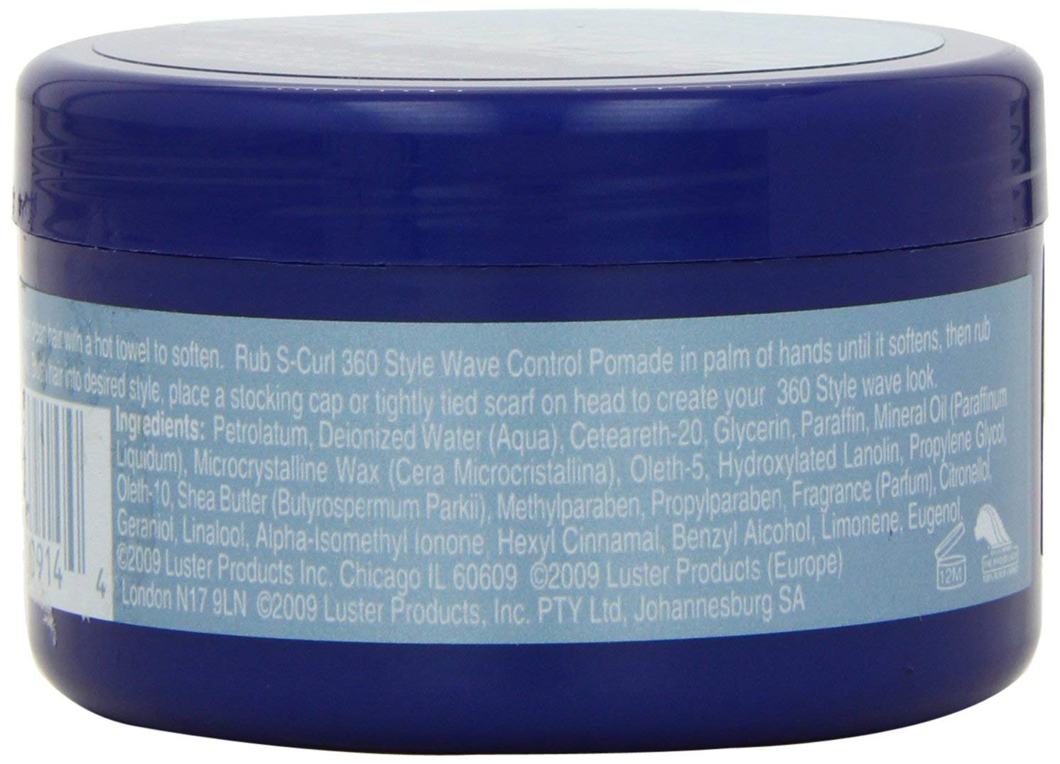 Lusters S-Curl 360 Wave Control Pomade 3 Ounce (88ml) (2 Pack)